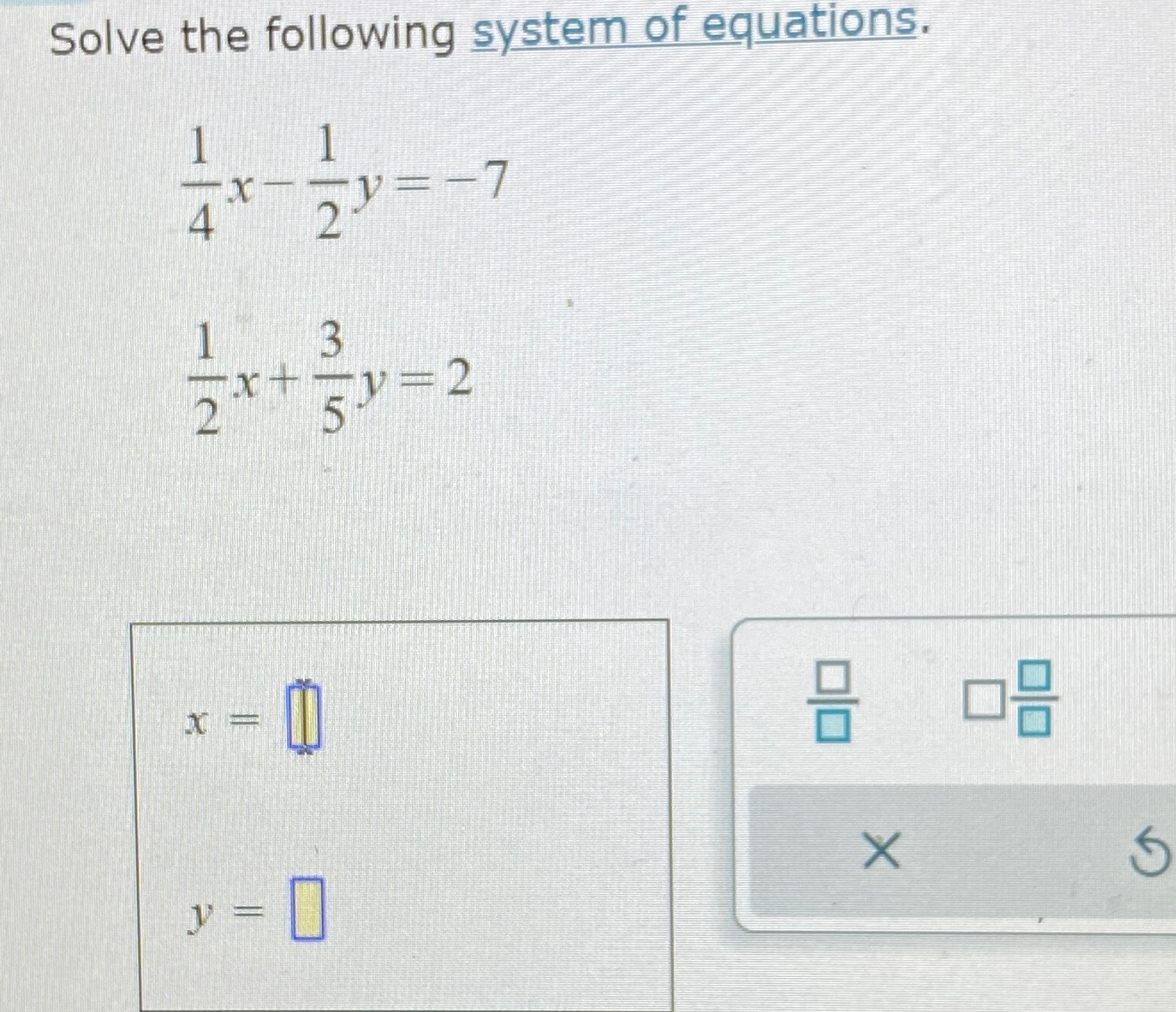 Solved Solve the following system of | Chegg.com