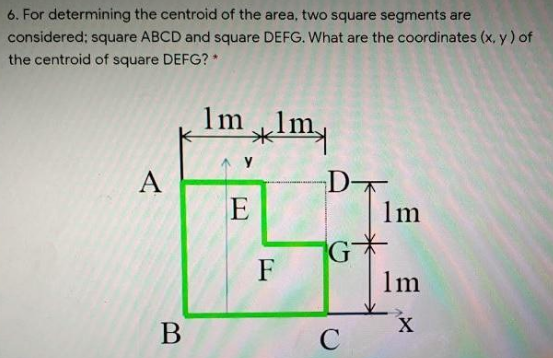 Solved For determining the centroid of the area, two square | Chegg.com