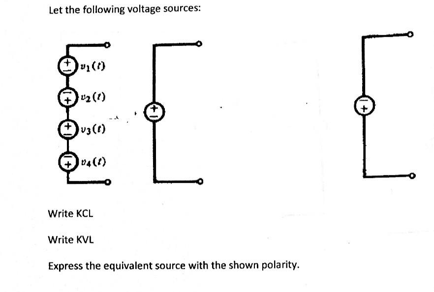 Solved Let the following voltage sources: Write KCL Write | Chegg.com