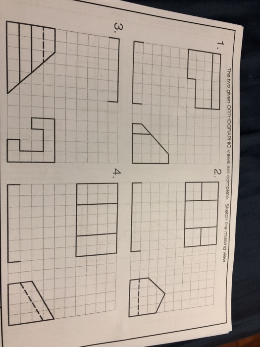 Solved 1. The two given ORTHOGRAPHIC views are complete. | Chegg.com
