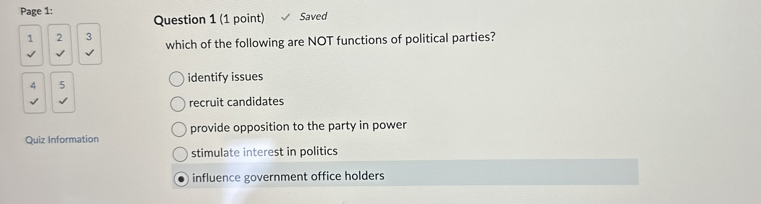 Solved Question 1 (1 ﻿point) ﻿Savedwhich of the following | Chegg.com