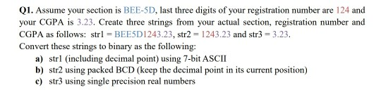 Solved Here str1=BEE5D1103.40 str2=1103.40 str3=3.40 This is | Chegg.com