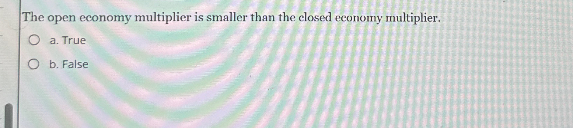 Solved The open economy multiplier is smaller than the | Chegg.com