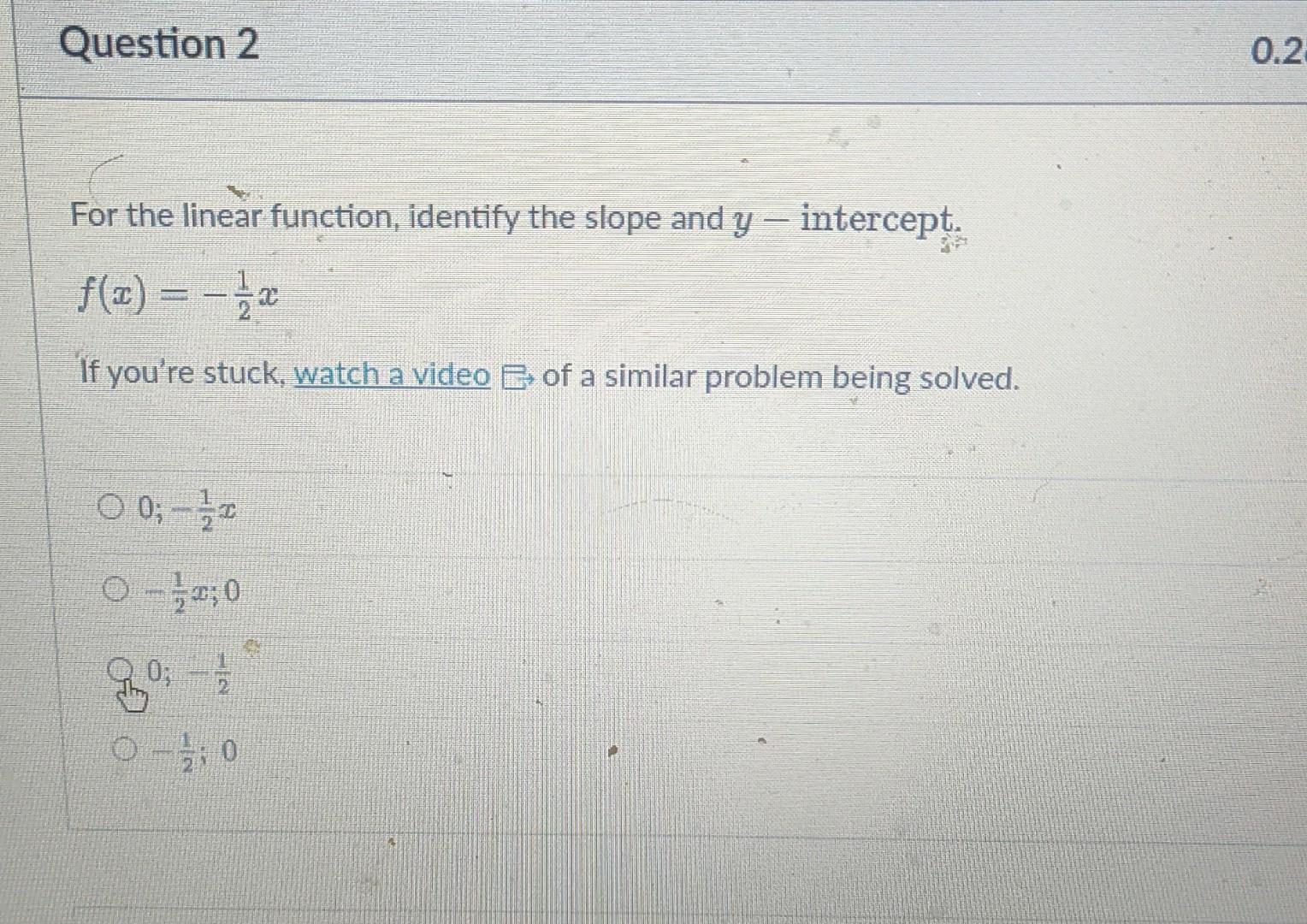 Solved For the linear function, identify the slope and \\( y | Chegg.com