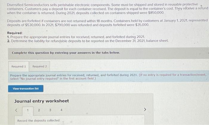 Solved Diversified Semiconductors sells perishable | Chegg.com