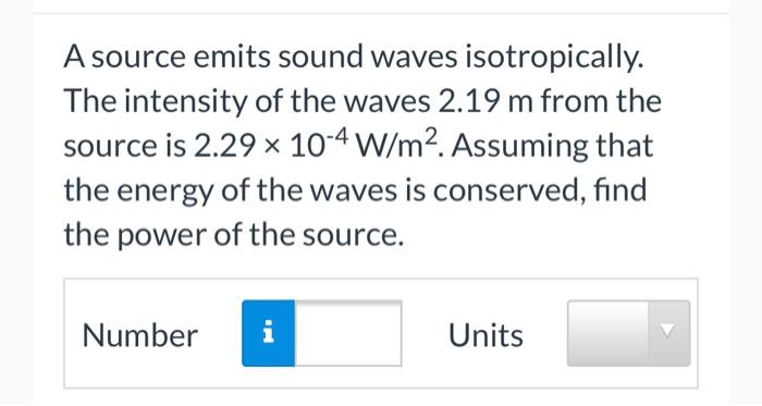 Solved A source emits sound waves isotropically. The | Chegg.com