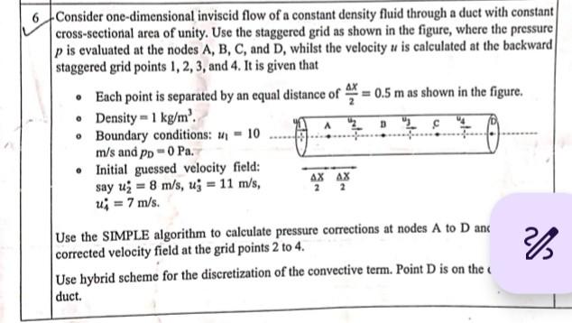 Solved Consider one-dimensional inviscid flow of a constant | Chegg.com