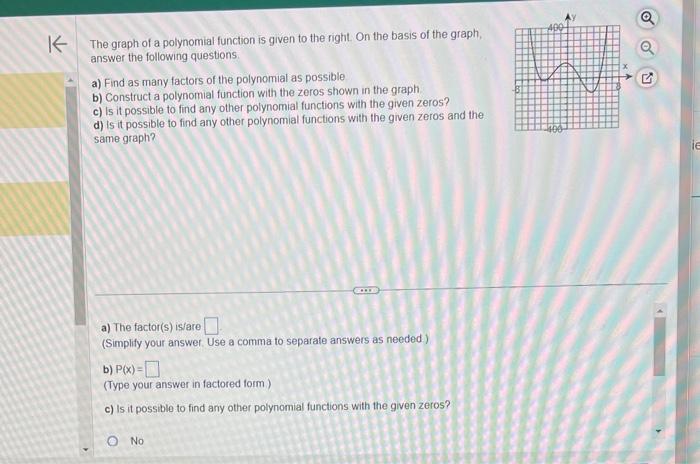 Solved The graph of a polynomial function is given to the | Chegg.com