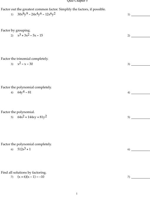 Solved Factor out the greatest common factor. Simplify the | Chegg.com