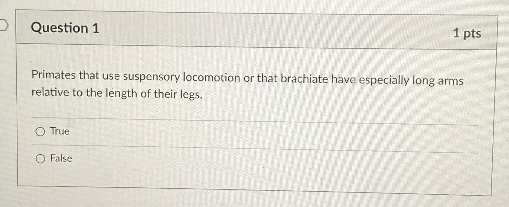 Solved Question 11 ﻿ptsPrimates that use suspensory | Chegg.com