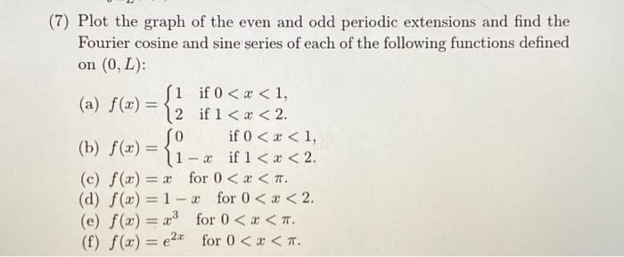 (7) Plot the graph of the even and odd periodic | Chegg.com