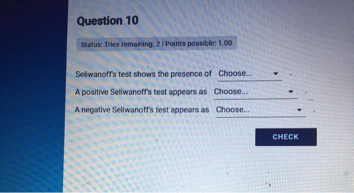 Solved Question 10 Status: Tries remaining: 2 Points | Chegg.com