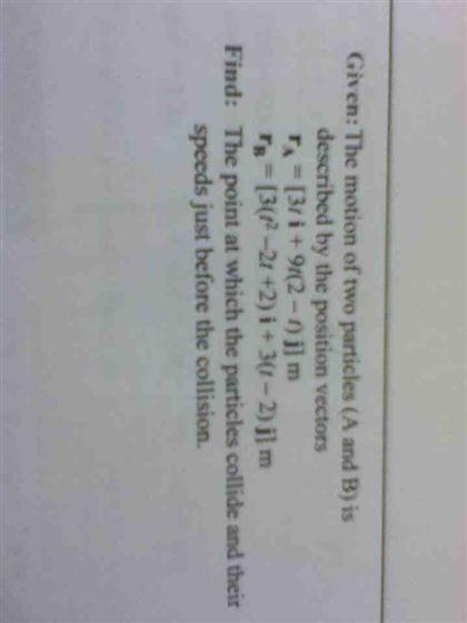 Solved Given: The motion of two particles (A and B) is | Chegg.com