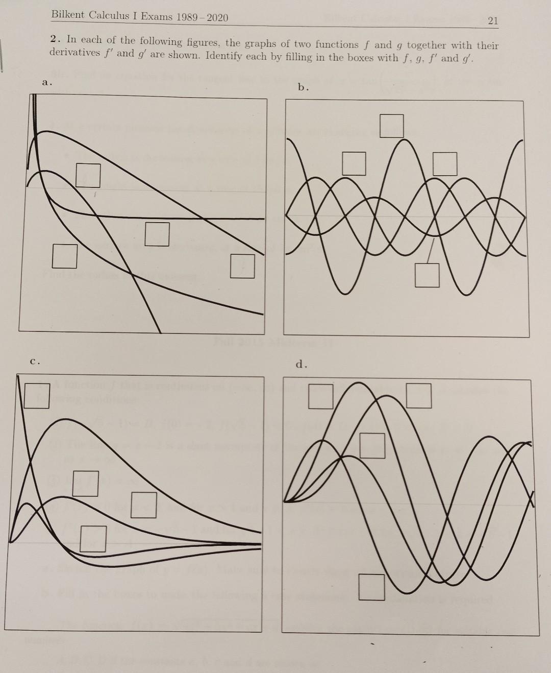 Solved Bilkent Calculus I Exams 1989-2020 21 2. In each of | Chegg.com
