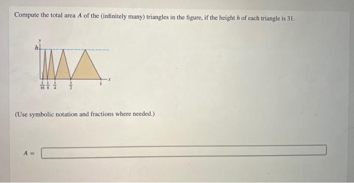 Solved Compute The Total Area A Of The Infinitely 