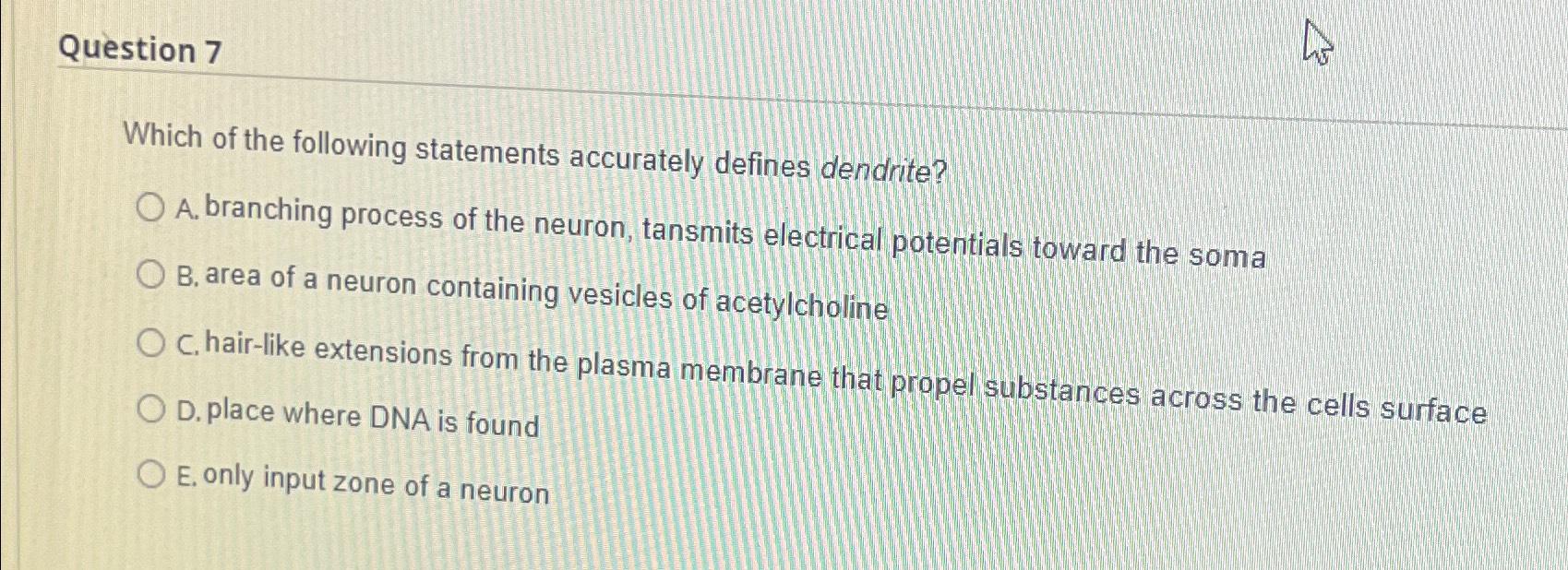 Solved Question 7Which of the following statements | Chegg.com