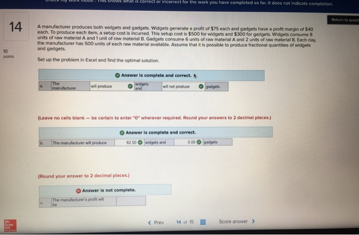 Solved a manufacturer produces both widgets and gadgets. | Chegg.com