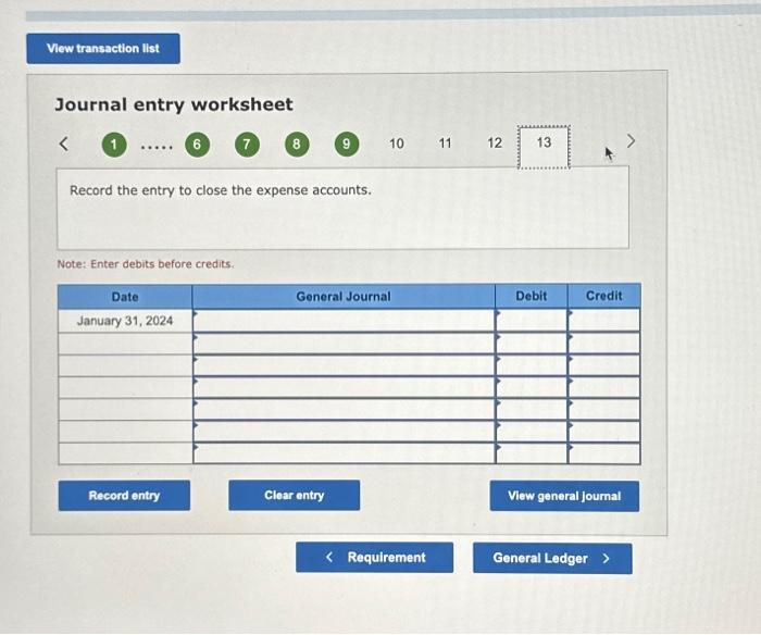 Solved Journal entry worksheet Note: Enter debits before | Chegg.com