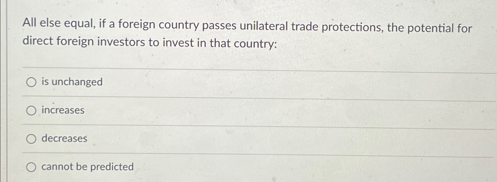 Solved All else equal, if a foreign country passes | Chegg.com