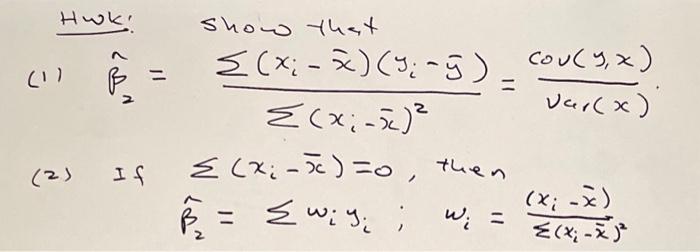 Solved Hwk: show that (1) | Chegg.com