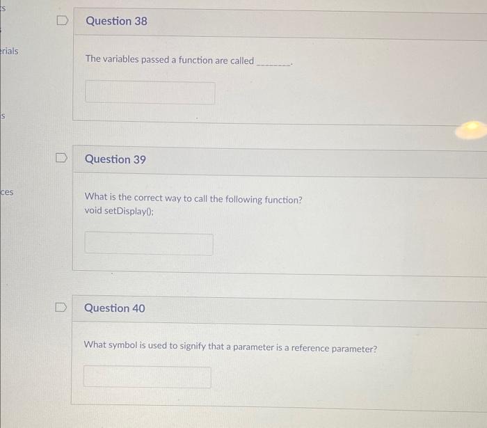 Solved A function that does NOT return a value is known as | Chegg.com