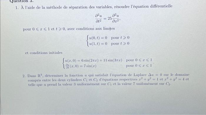 Solved 1. A l'aide de la méthode de séparation des | Chegg.com