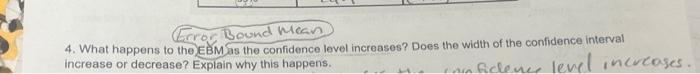 Solved Error Bound mean 4. What happens to the EBM is the | Chegg.com