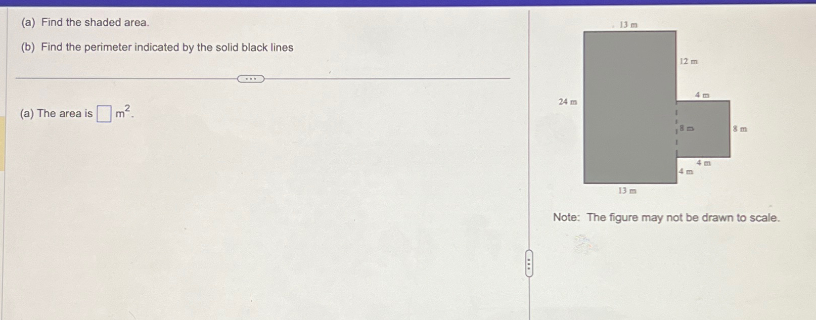 Solved (a) ﻿Find the shaded area.(b) ﻿Find the perimeter | Chegg.com