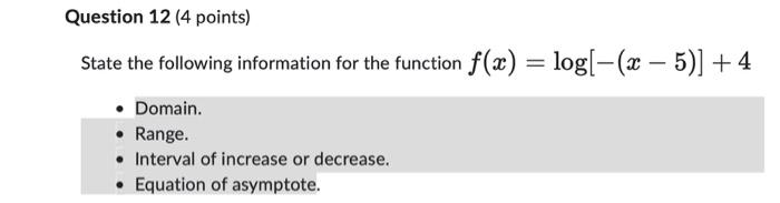 Solved State the following information for the function | Chegg.com