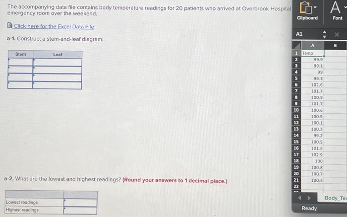 Solved A- Font The accompanying data file contains body | Chegg.com