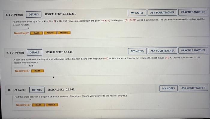 Solved MY NOTES ASK YOUR TEACHER PRACTICE ANOTHER 8. (-/1 | Chegg.com