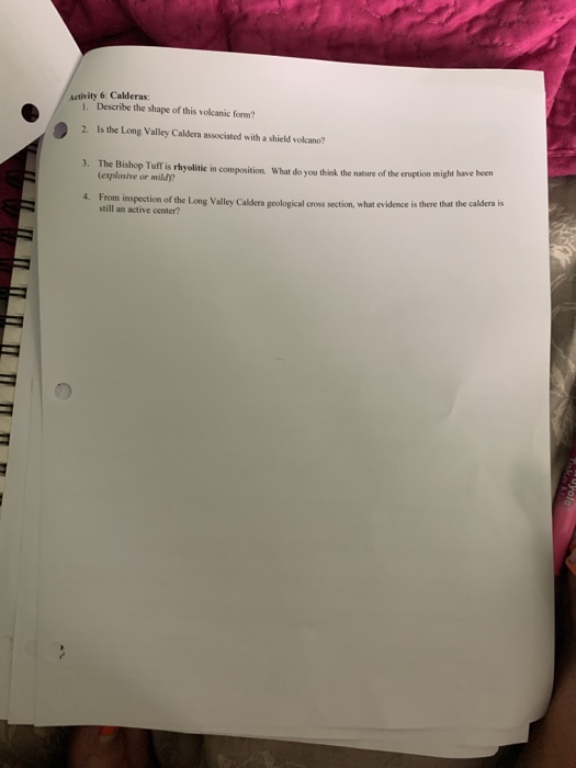 Solved 4. What is the volcanological term used for the flank | Chegg.com