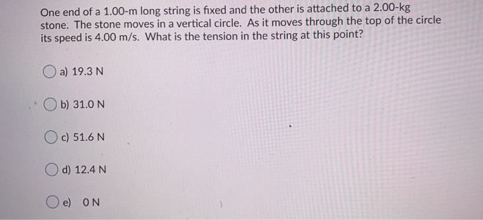 Solved One end of a 1.00-m long string is fixed and the | Chegg.com