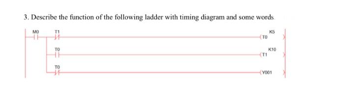 Solved 3. Describe the function of the following ladder with | Chegg.com