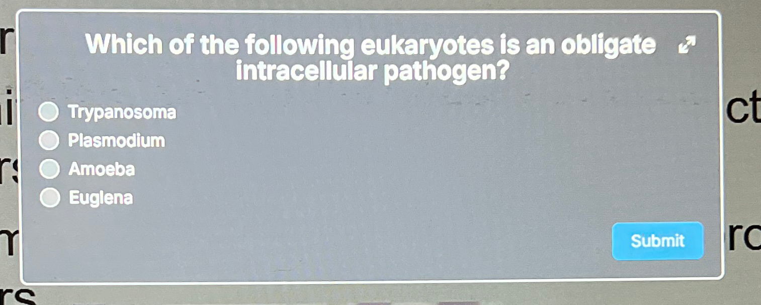 Solved Which of the following eukaryotes is an obligate | Chegg.com