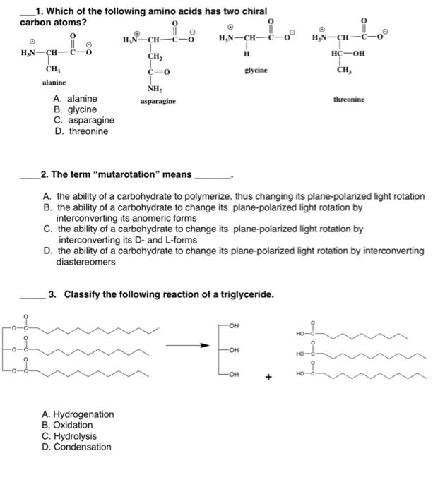 Solved 4. Classify the following reaction of a triglyceride. | Chegg.com