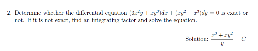 Determine whether the differential equation | Chegg.com