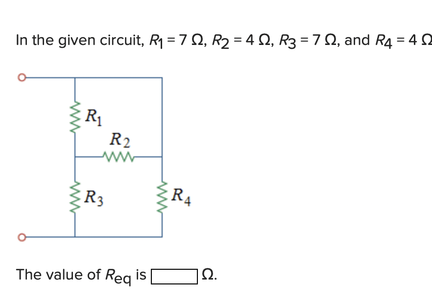 Solved In ﻿the given circuit, R1=7Ω,R2=4Ω,R3=7Ω, ﻿and | Chegg.com