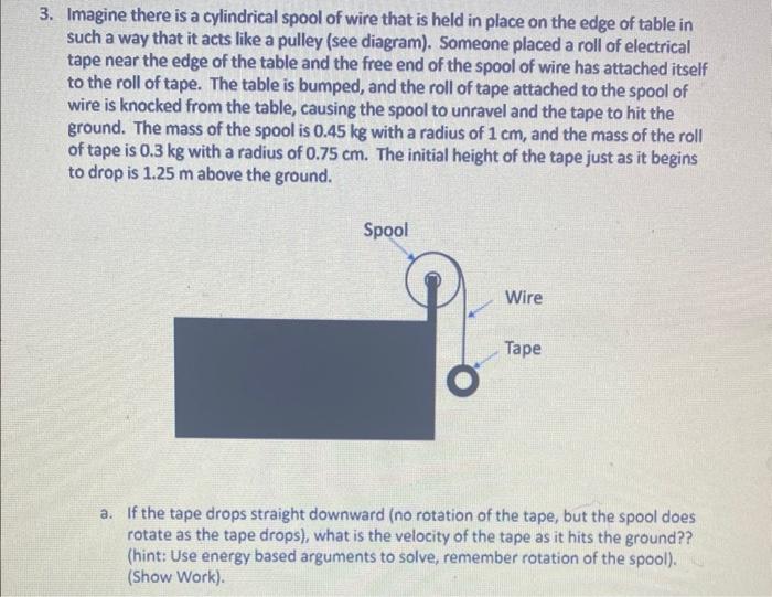 Solved 3. Imagine there is a cylindrical spool of wire that | Chegg.com