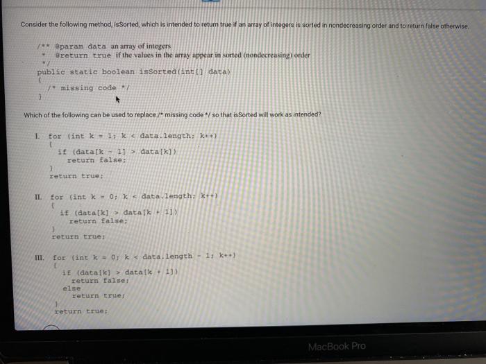 Solved Consider the following instance variable and method. | Chegg.com