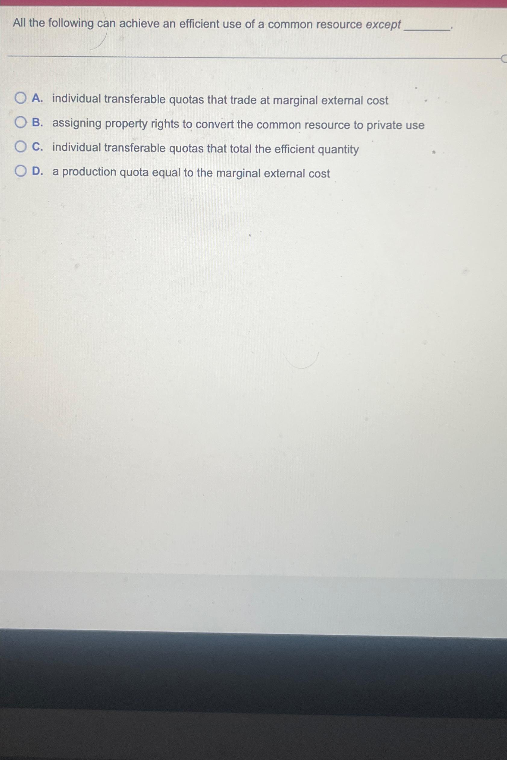 Solved All the following can achieve an efficient use of a | Chegg.com