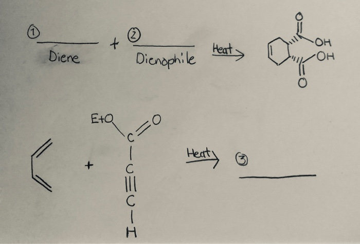 Solved + © Dienophile Diene Heat OH OH E+ 'C=0 Heaty С IO C | Chegg.com