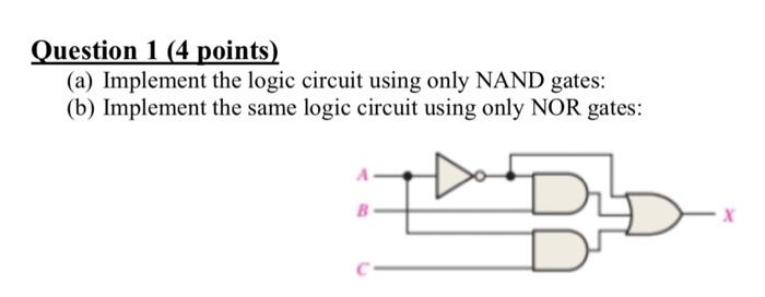 Solved Question 1 (4 points) (a) Implement the logic circuit | Chegg.com