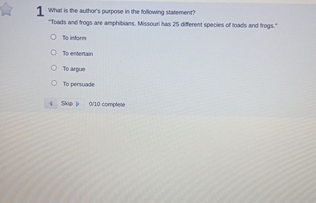 1 ﻿What is the author's purpose in the following | Chegg.com