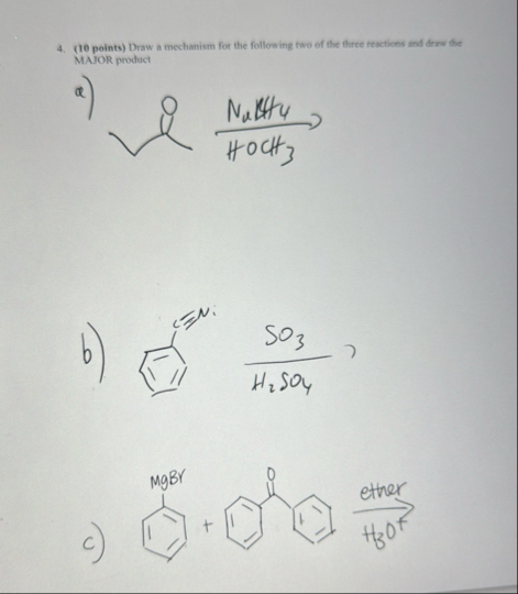 Solved ( 10 ﻿points) ﻿Draw a mechanism for the following two | Chegg.com