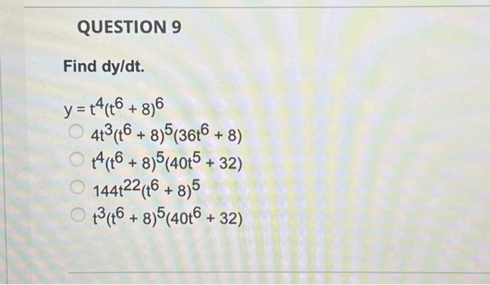 Solved Find dy/dt. | Chegg.com