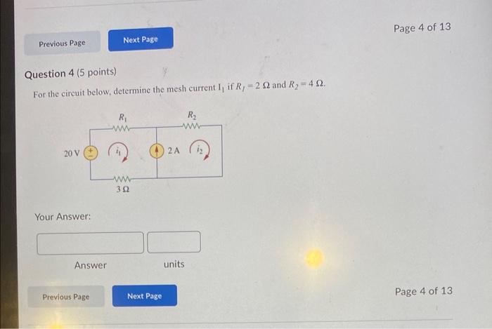 Solved For the circuit below, determine the mesh current I1 | Chegg.com