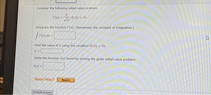 Solved Consider the following initial-value problem. f'(x) = | Chegg.com