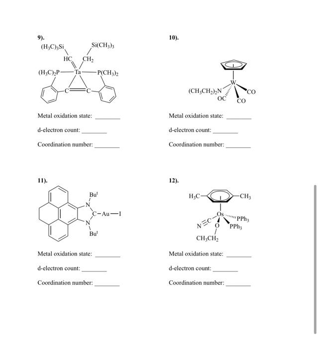 Solved 10 Metal Oxidation State Metal Oxidation State