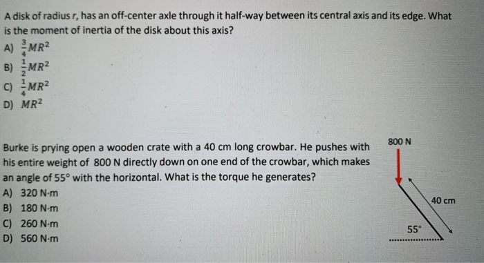 Solved A disk of radius r, has an off-center axle through it | Chegg.com